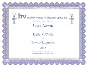 Harvey Vogel Silver Award | D&B Plating